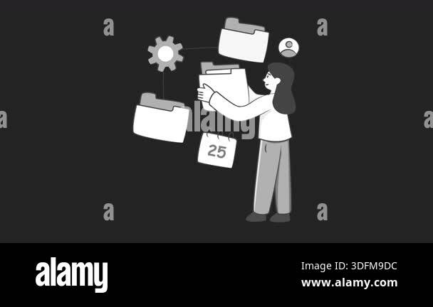 Organizing Projects 2D Motion Graphics Animation Alpha channel Stock ...