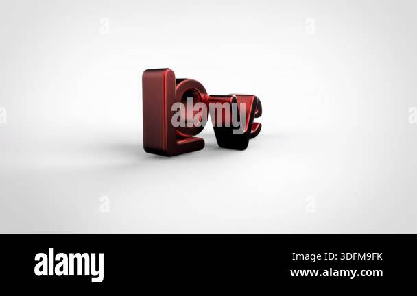 Animated 3D Love Text on White Background. Stock video Stock Video ...