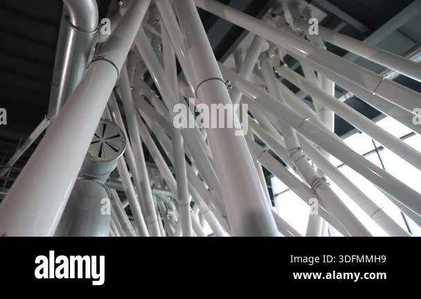 A modern mill complex for grain processing and flour production. Grain ...