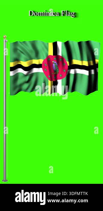 Dominica Flag Wavy Green Screen 4K Animation Patriotic Motion ...