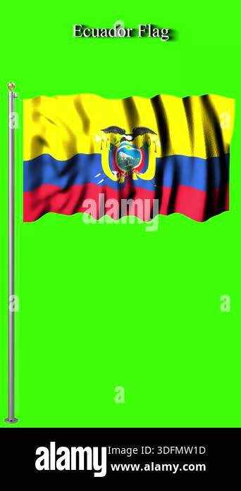 Ecuador Flag Wavy Green Screen 4K Animation Patriotic Motion Background ...