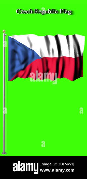 Czech Republic Flag Wavy Green Screen 4K Animation Patriotic Motion ...