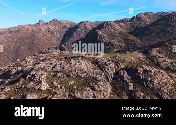 Mountains of Peneda-Geres National Park on Sunny Day. Portugal. Aerial ...