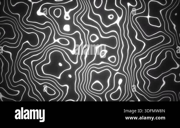 Abstract Glowing White Wavy Lines.Motion Graphic with Alpha Matte ...