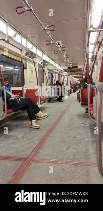 Toronto, ON, Canada - January 4, 2026: Interior of a TTC subway car in ...