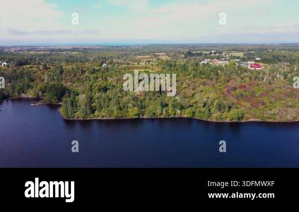 Aerial drone footage of the town of Yarmouth which is a port town in ...