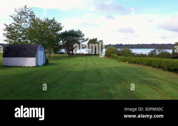 Aerial drone footage of the town of Yarmouth which is a port town in ...