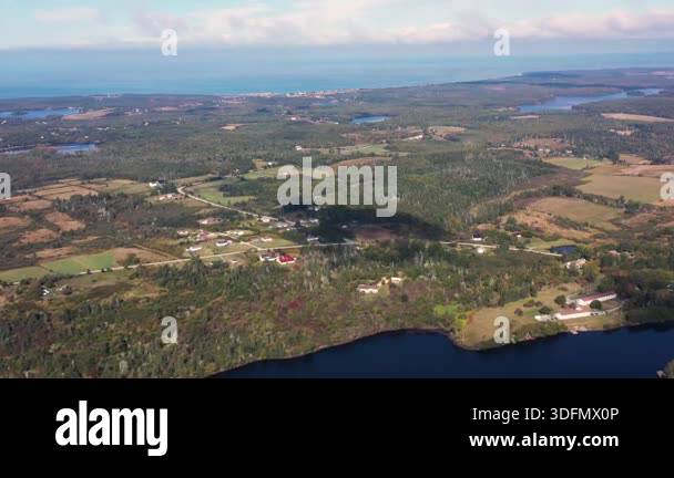 Aerial drone footage of the town of Yarmouth which is a port town in ...