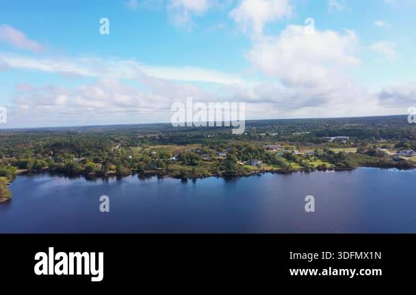 Aerial drone footage of the town of Yarmouth which is a port town in ...