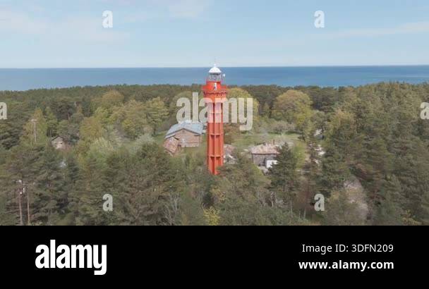 Aerial view of Ristna Lighthouse, located at Ristna Point on the Kopu ...