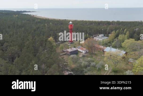 Aerial view of Ristna Lighthouse, located at Ristna Point on the Kopu ...