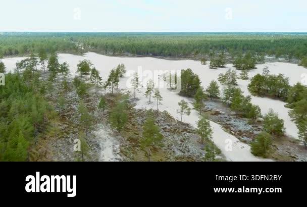Aerial view of Kaibaldi area of loose sand is the largest area of loose ...