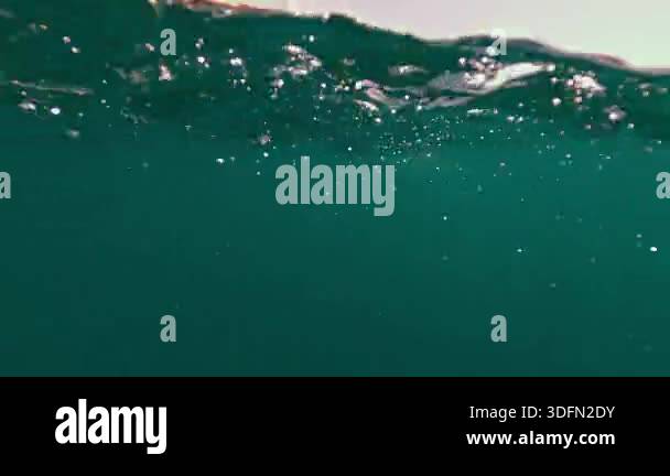 underwater view of sea water surface with bubbles Stock Video Footage ...