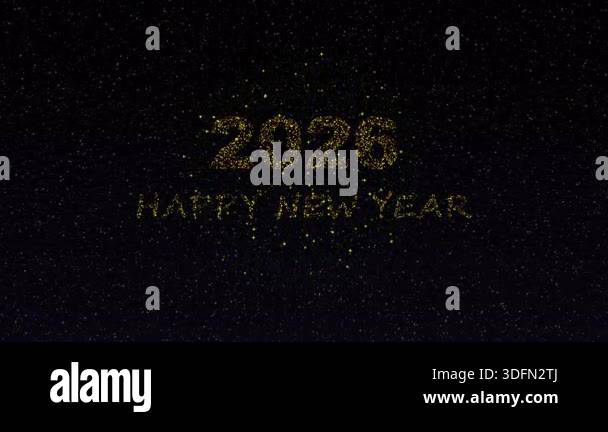 Golden 2026 Happy New year Blast animation with Golden Sparkling ...