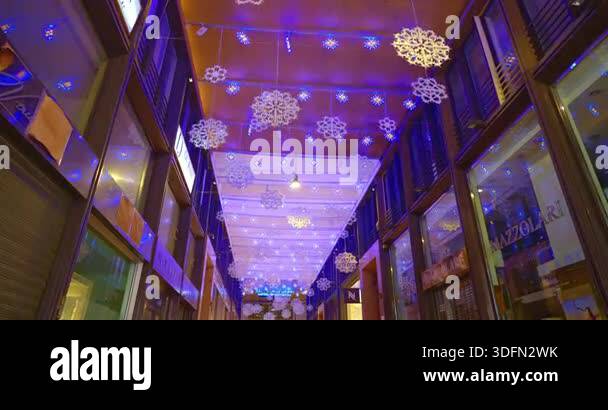 Christmas landscape in the San Babila gallery in Milan Italy on 12-30 ...