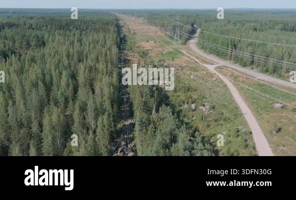 Transmission line electricity corridor Stock Videos & Footage - HD and ...