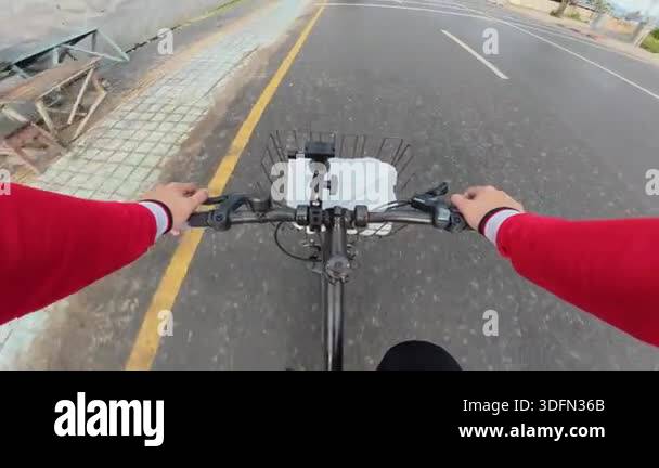First-Person View of Riding Bicycle on Street Stock Video Footage - Alamy