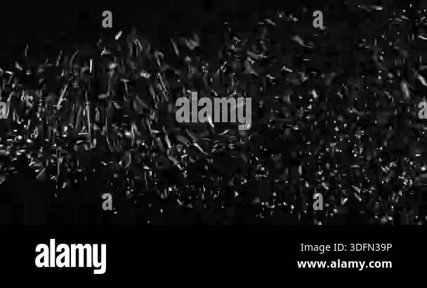 Dust particles or white snow scatter haphazardly through the air and ...