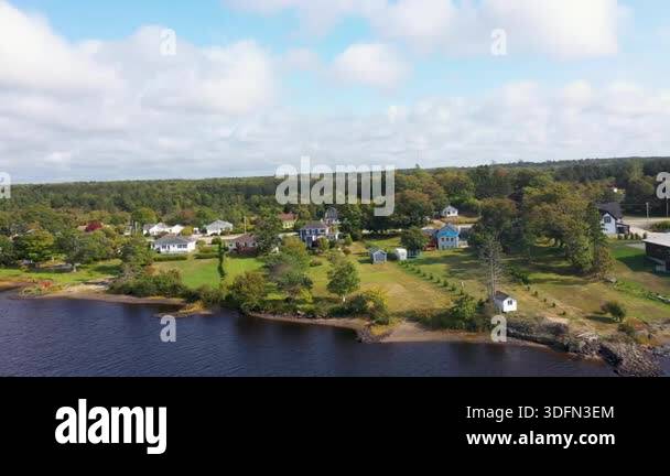 Aerial drone footage of the town of Yarmouth which is a port town in ...