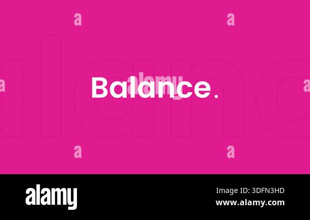 Soothing Balance text animation with soft pink tones and smooth elegant ...