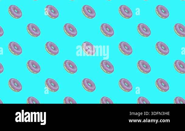 Pop-art style donut pattern animation. These hand-drawn aesthetic ...