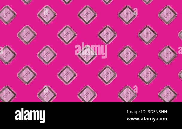 Technological background showing a continuous stream of CPU icons. The ...