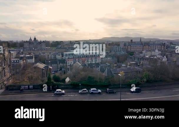 Footage of the city centre of Edinburgh in Scotland at Christmas time ...