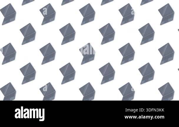 A clean, looping motion graphic showing a grid of laptops. This high ...