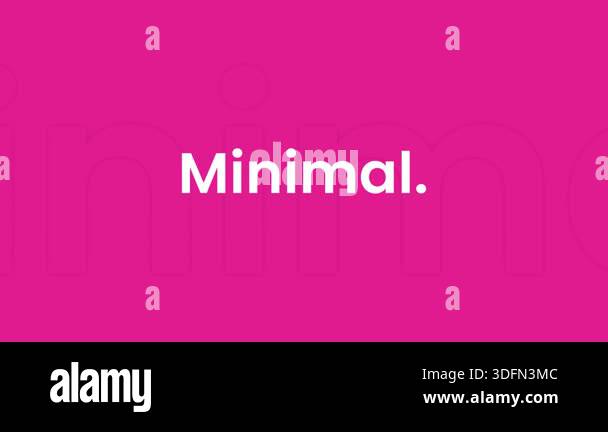 Elegant Minimal text animation with gentle motion on a bright pink ...