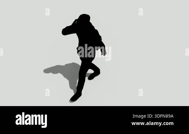 Human Activity Silhouette White Background Stock Video Footage - Alamy