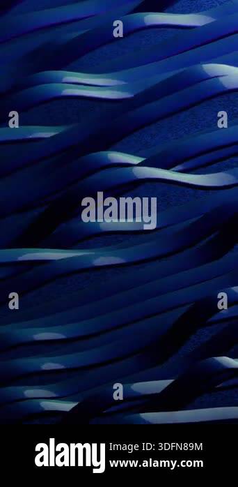 Smooth 4K looping animation of abstract blue flowing ribbons creating ...