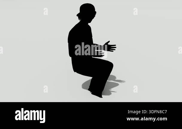 Human Activity Silhouette White Background Stock Video Footage - Alamy