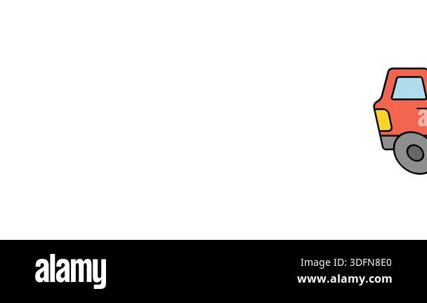 Dump truck animation illustration showing loaded cargo bed with bold ...