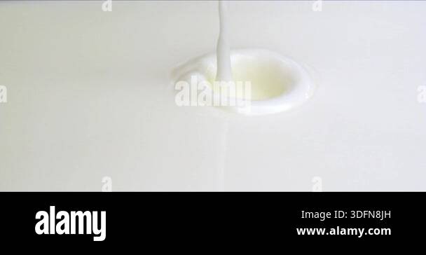 Super slow-motion milk drops falling in milk, beautiful splashes, high ...
