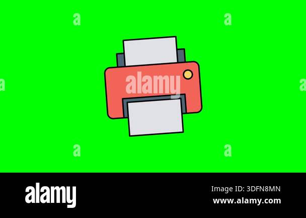 Printer icon animation design representing digital printing device in ...