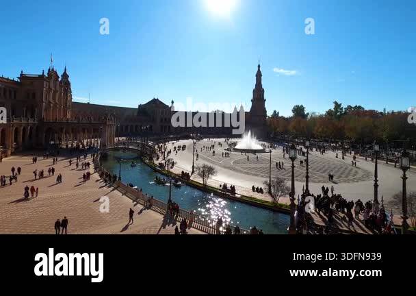 SEVILLA, SPAIN - DECEMBER 25, 2025: The iconic Spain Square showcases ...