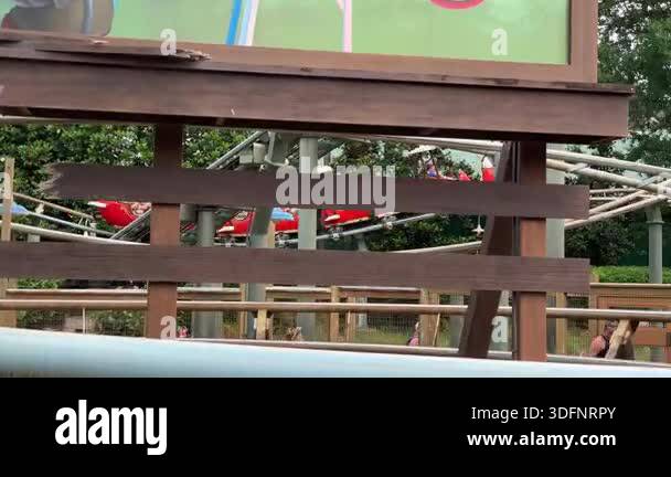 Orlando, Florida, USA - 05.06.2024: A family-friendly roller coaster ...