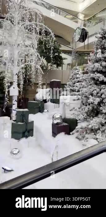 Christmas holiday decorations. Christmas tree garlands. Christmas white ...