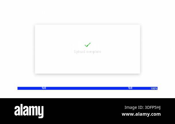 4K upload complete UI animation featuring a modern background card ...