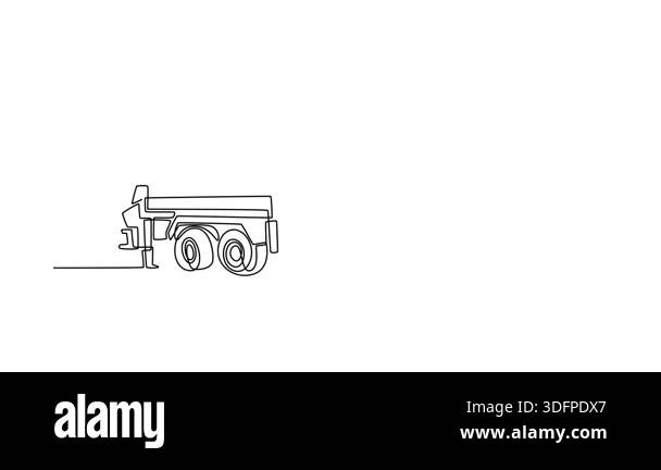 Animated self drawing of continuous line draw perspective view of a ...