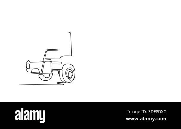 Self drawing animation of single line draw articulated concrete pump ...