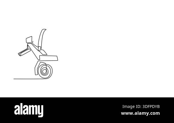 Self drawing animation of single line draw heavy-duty concrete mixer ...