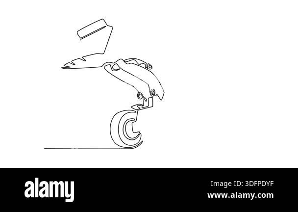 Animated self drawing of continuous line draw wheel loader with its ...