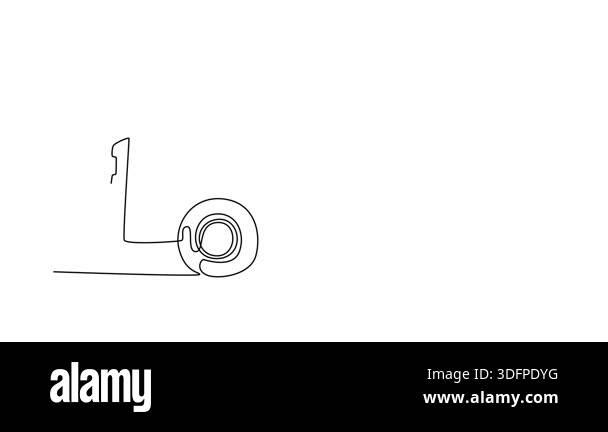 Animated self drawing of continuous line draw elegant skid steer loader ...