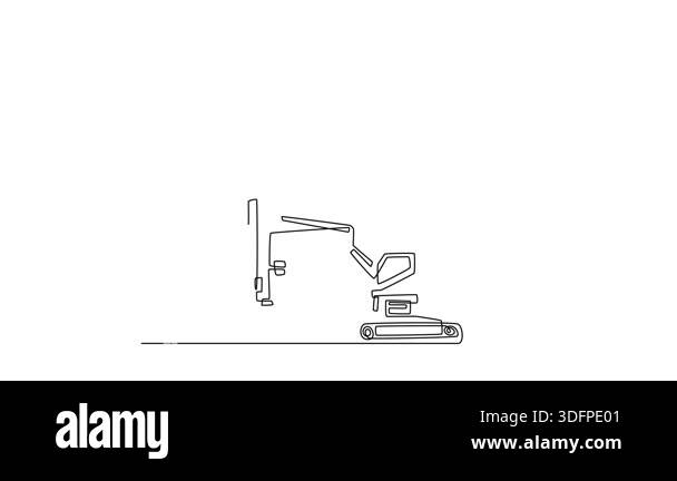 Animated self drawing of continuous line draw detailed rotary drilling ...