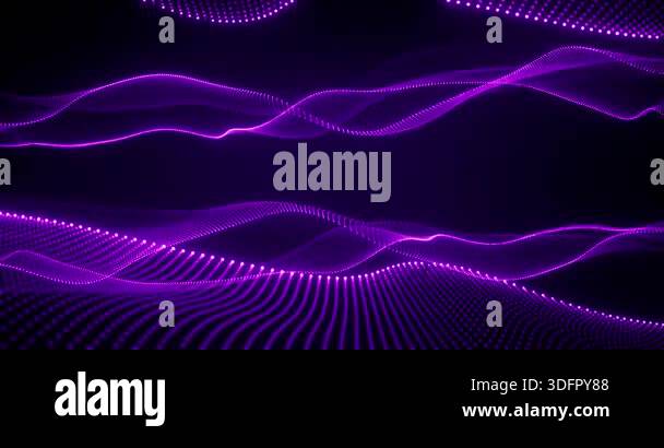 digital particle wave big data visualization background loop animated ...