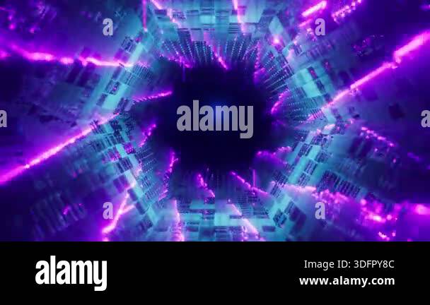 futuristic digital tunnel with dots motion background loop animated ...