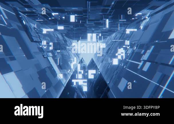 Digital Tunnel High-Tech Background Loop Animated Stock Video Footage ...
