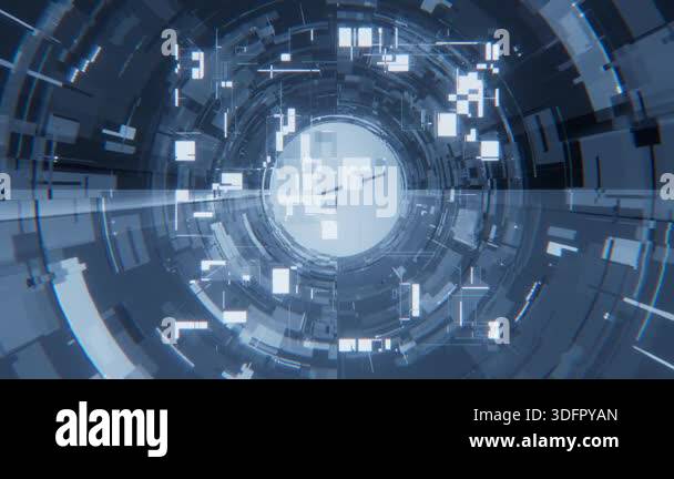 Digital Tunnel High-Tech Background Loop Animated Stock Video Footage ...