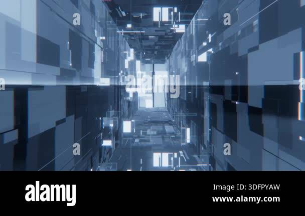 Digital Tunnel High-Tech Background Loop Animated Stock Video Footage ...